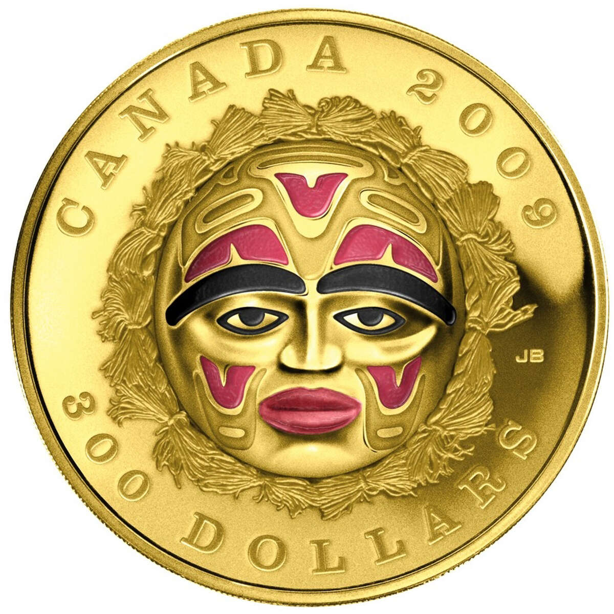 2009 $300 Summer Moon Mask - 14-kt. Gold Coin