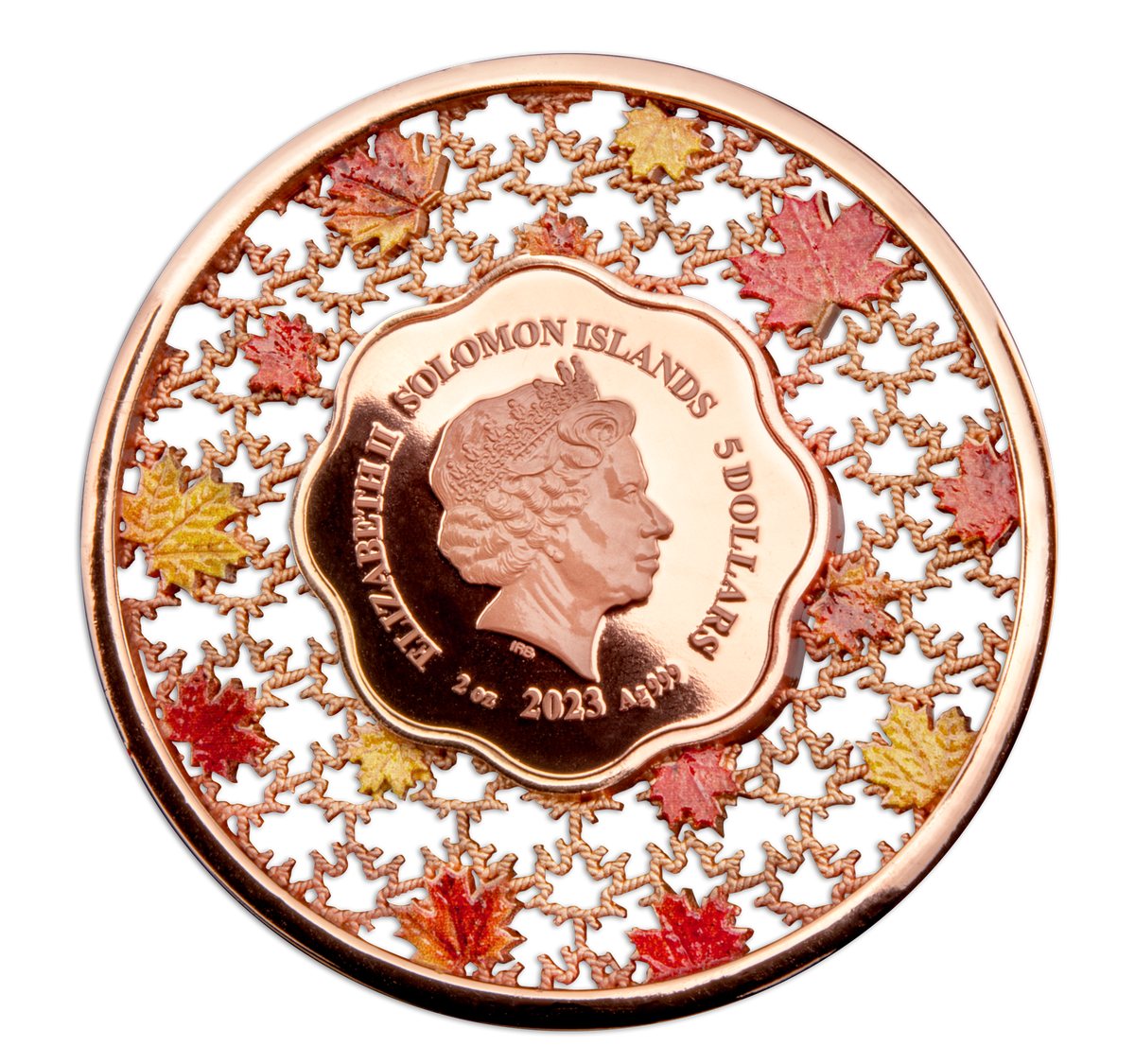 2023 $5 Maple Leaf Filigree - Pure Silver Coin