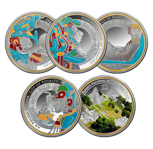 2015 $2 Mythologies of the World: Gods of Maya - Pure Silver 5-Coin Se