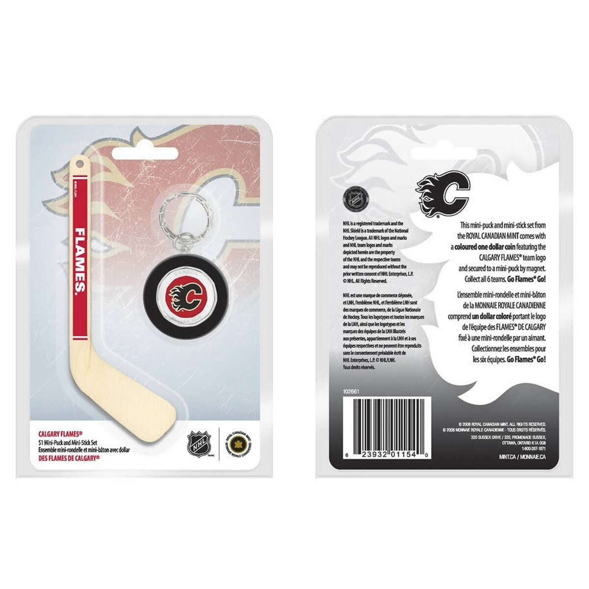 2009 $1 Calgary Flames - Coin, Keychain and Mini-Stick Set