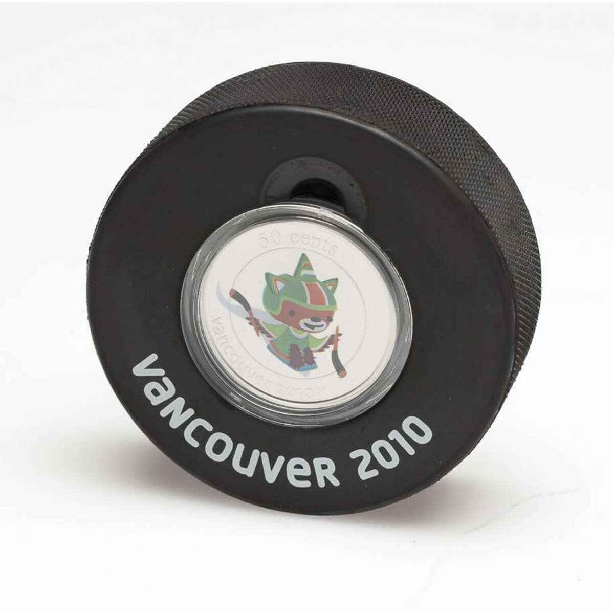 2010 50c Vancouver Paralympics Mascot Coin and Puck: Sumi Ice Sledge H