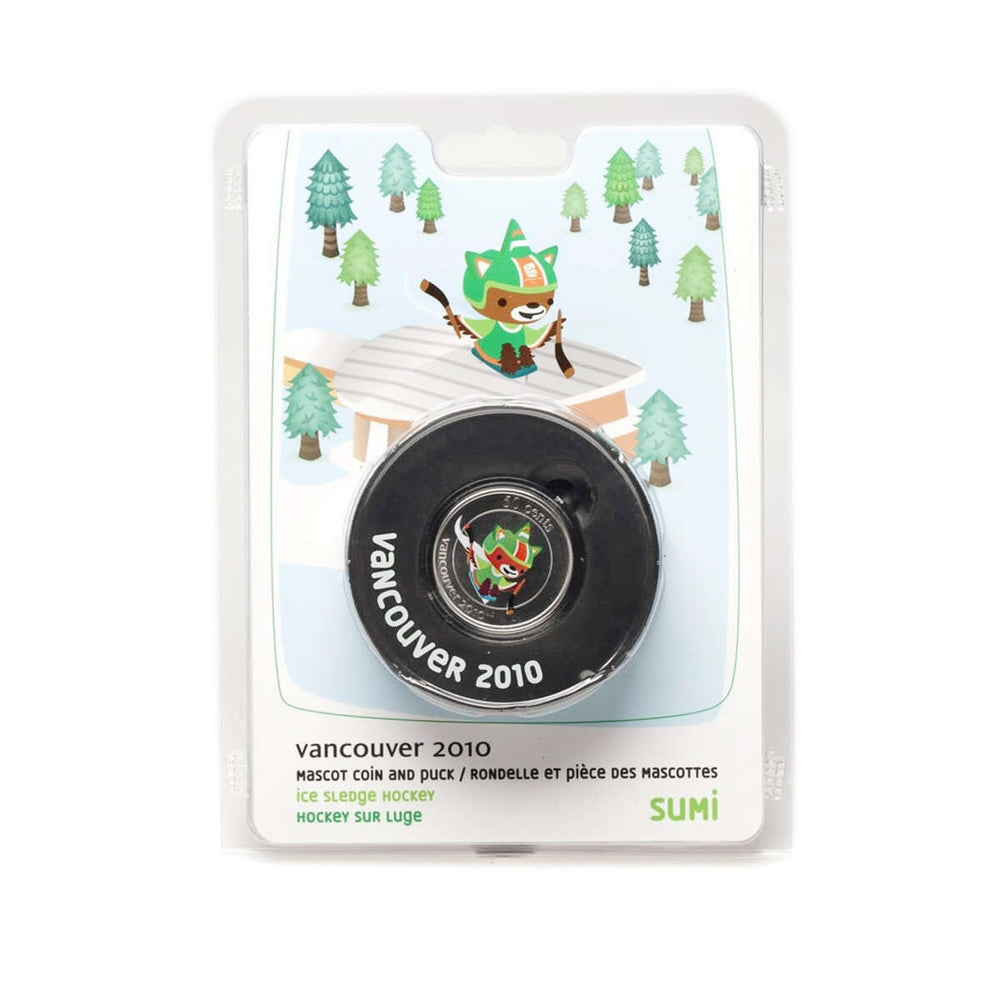 2010 50c Vancouver Paralympics Mascot Coin and Puck: Sumi Ice Sledge H