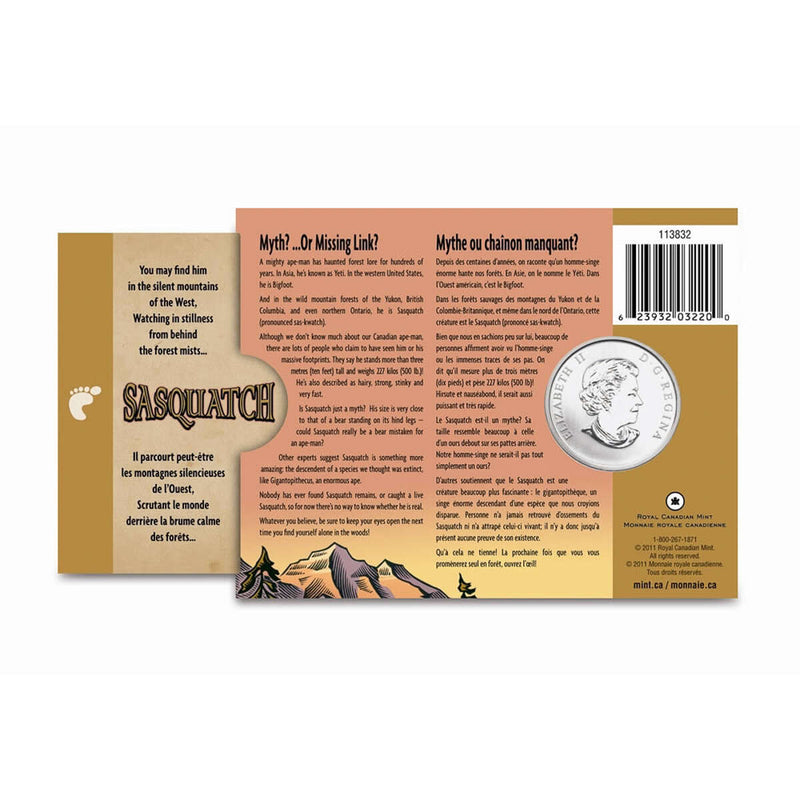2011 25c Canadian Mythical Creatures: Sasquatch - Coloured Coin
