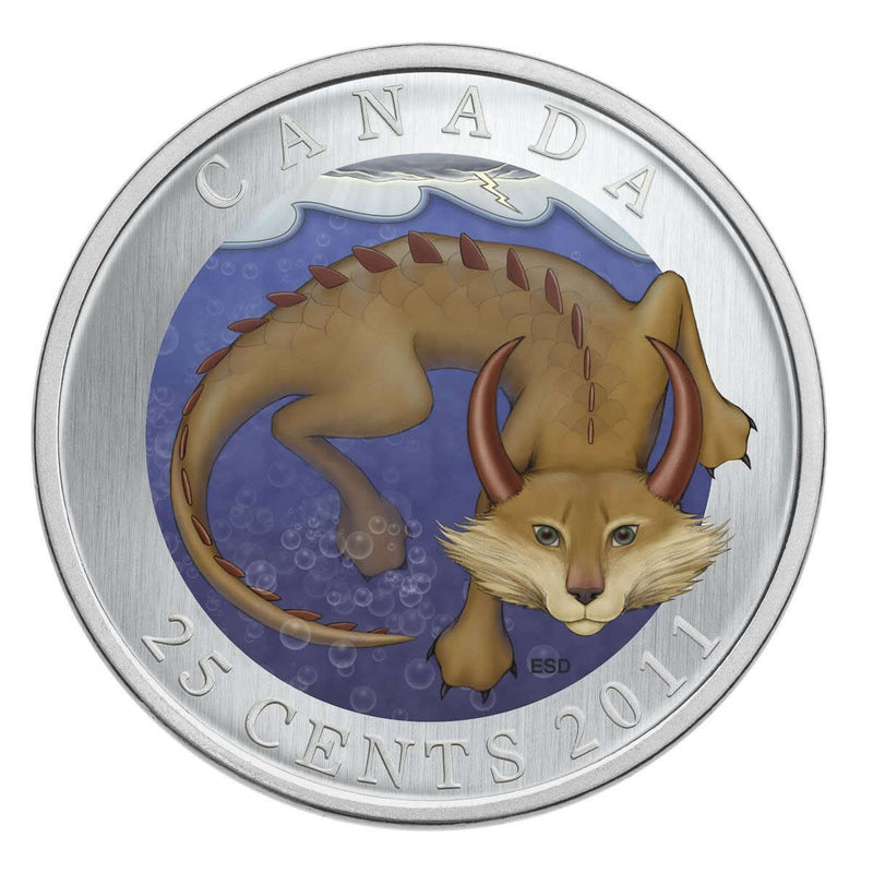 2011 25c Canadian Mythical Creatures: Mishepishu - Coloured Coin