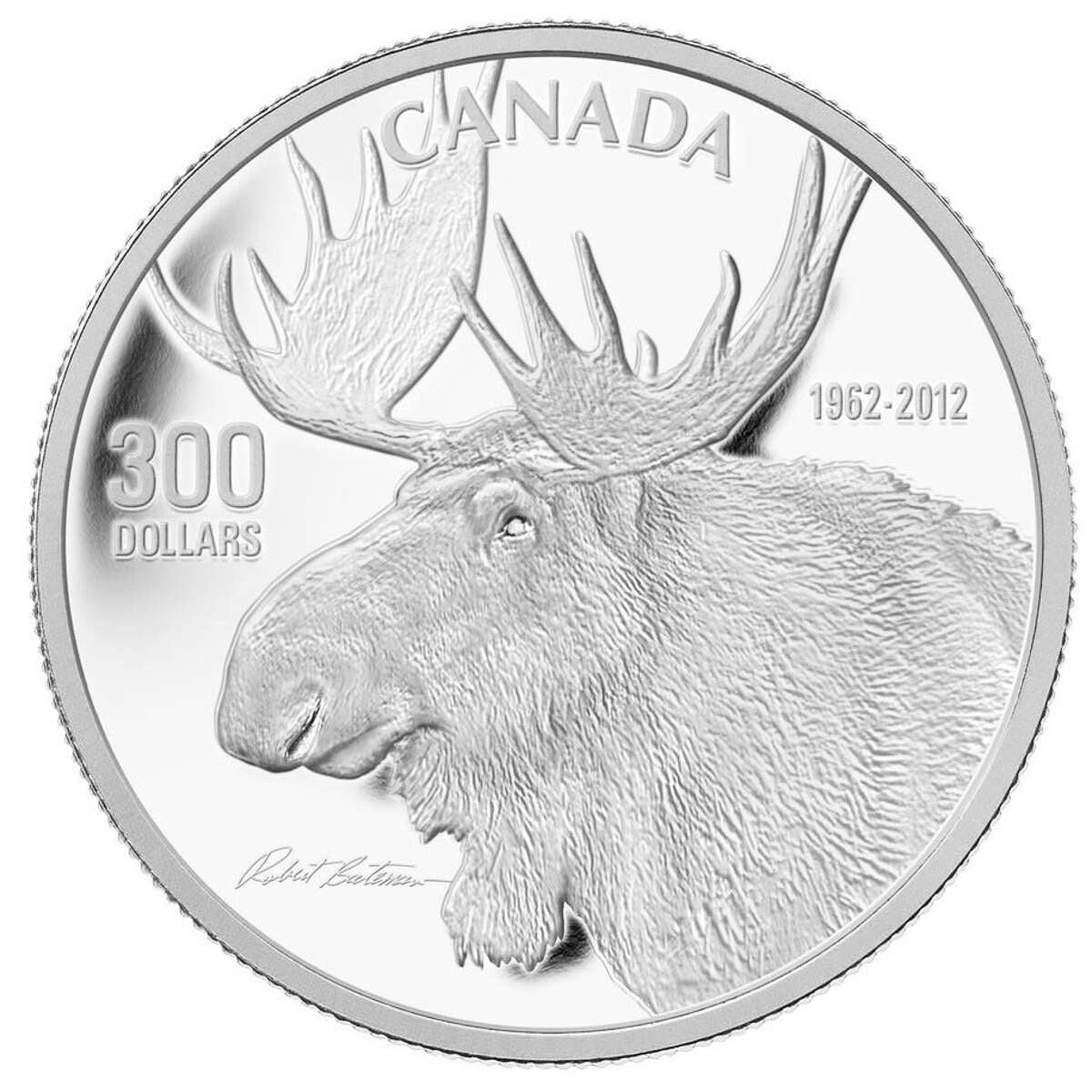 2012 $300 Robert Bateman: The Bull Moose - Pure Platinum Coin