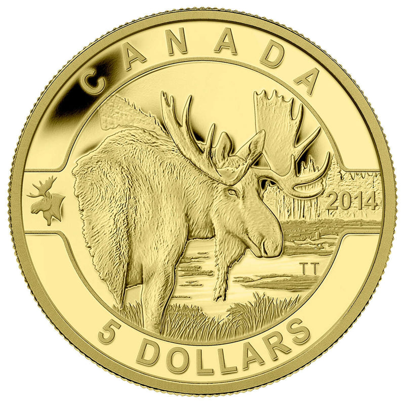 2014 $5 O Canada: Moose - Pure Gold Coin