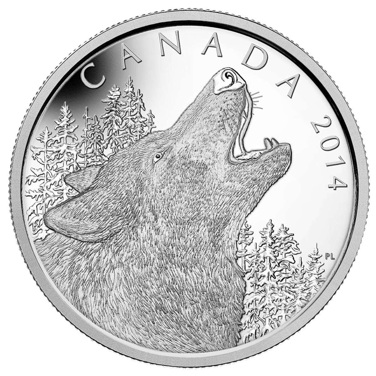 2014 $125 Howling Wolf - Pure Silver Coin