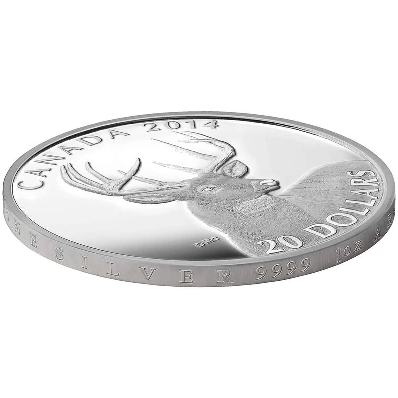 2014 $20 The White-Tailed Deer: A Portrait - Pure Silver Coin