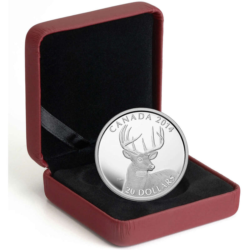 2014 $20 The White-Tailed Deer: A Portrait - Pure Silver Coin