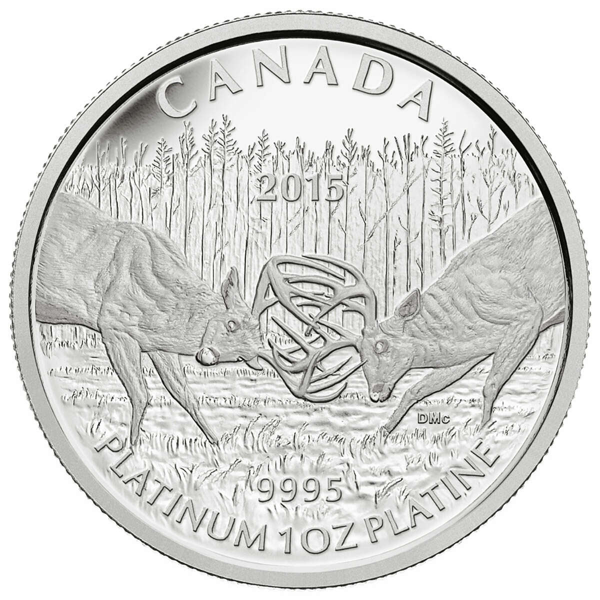 2015 $300 The White-tailed Deer: The Battle - Pure Platinum Coin