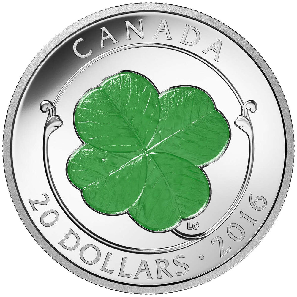 2016 $20 Four Leaf Clover - Pure Silver Coin