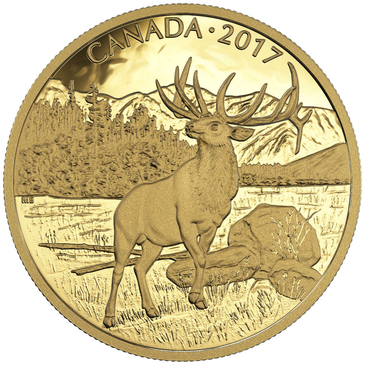 2017 $350 The Majestic Elk - Pure Gold Coin