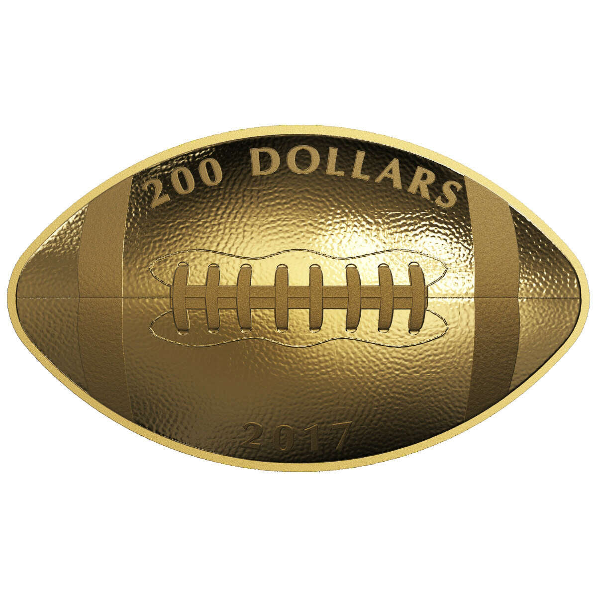 2017 $200 Football-Shaped and Curved - Pure Gold Coin