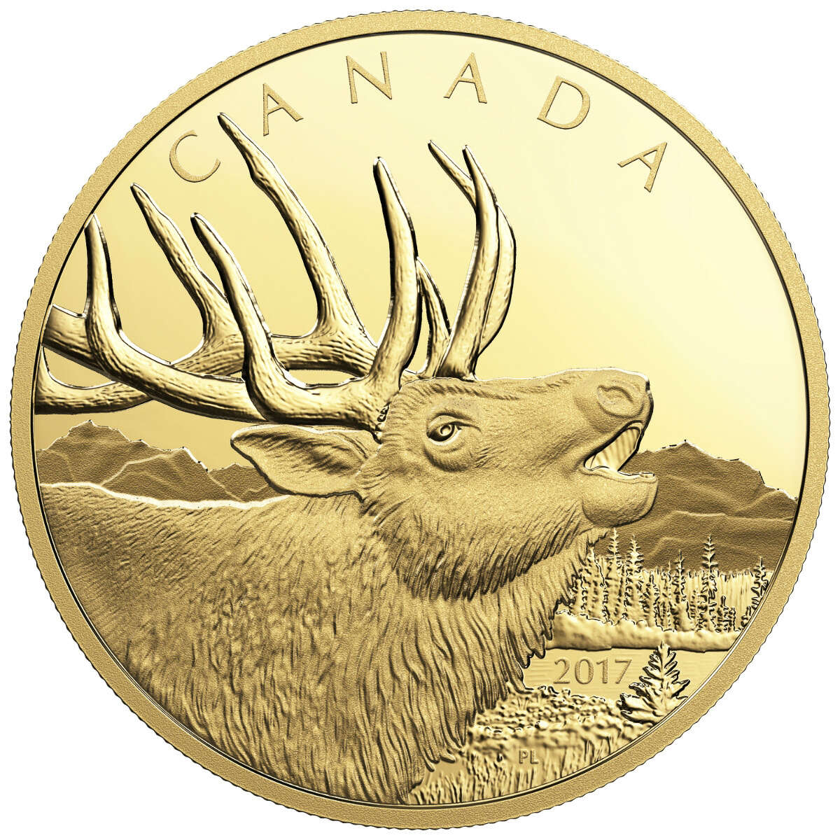 2017 $1,250 Call of the Wild: Elk - Pure Gold Coin