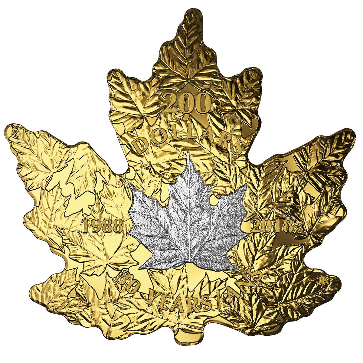 2018 $200 30th Anniversary of the Platinum Maple Leaf - Pure Gold Coin