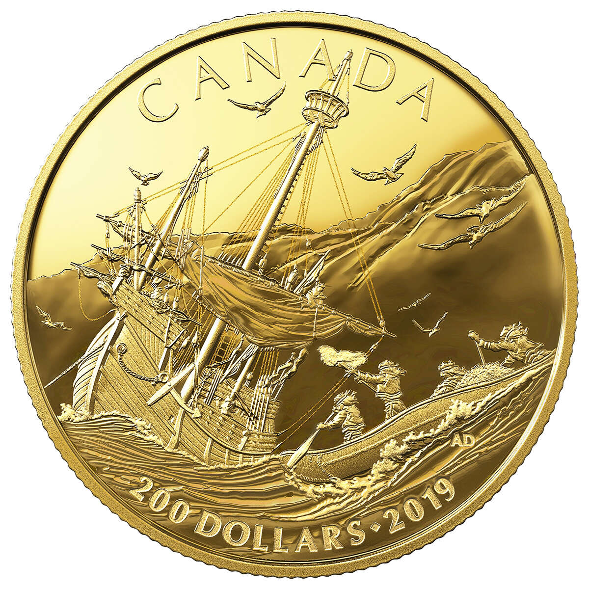 2019 $200 Early Canadian History: Arrival of the Europeans - Pure Gold