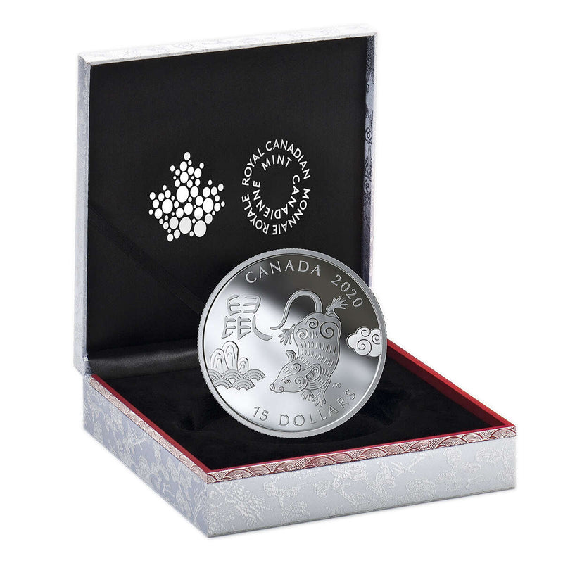 2020 $15 Year of Rat - Pure Silver Coin