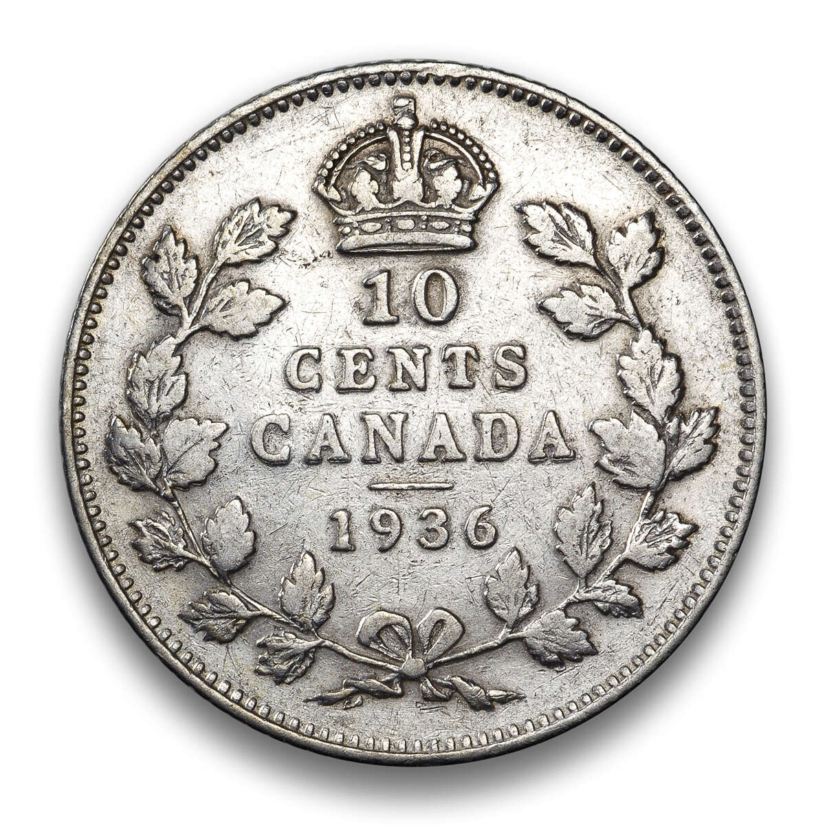2021 10c Canada's Rarest Coins: 1936 Dot 10 Cents - Pure Gold Coin