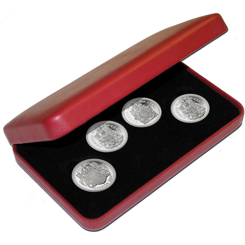 2004 50c Coat of Arms of Canada - Sterling Silver 4-Coin Set