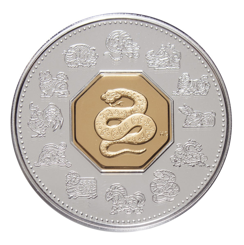 2001 $15 Year of the Snake - Sterling Silver Coin & Stamp Set