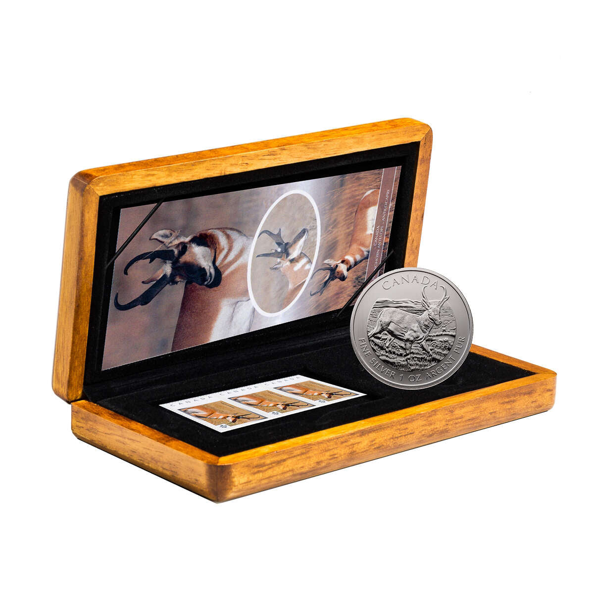 2013 $5 Antelope - 1 oz. Pure Silver Coin and Stamp Set